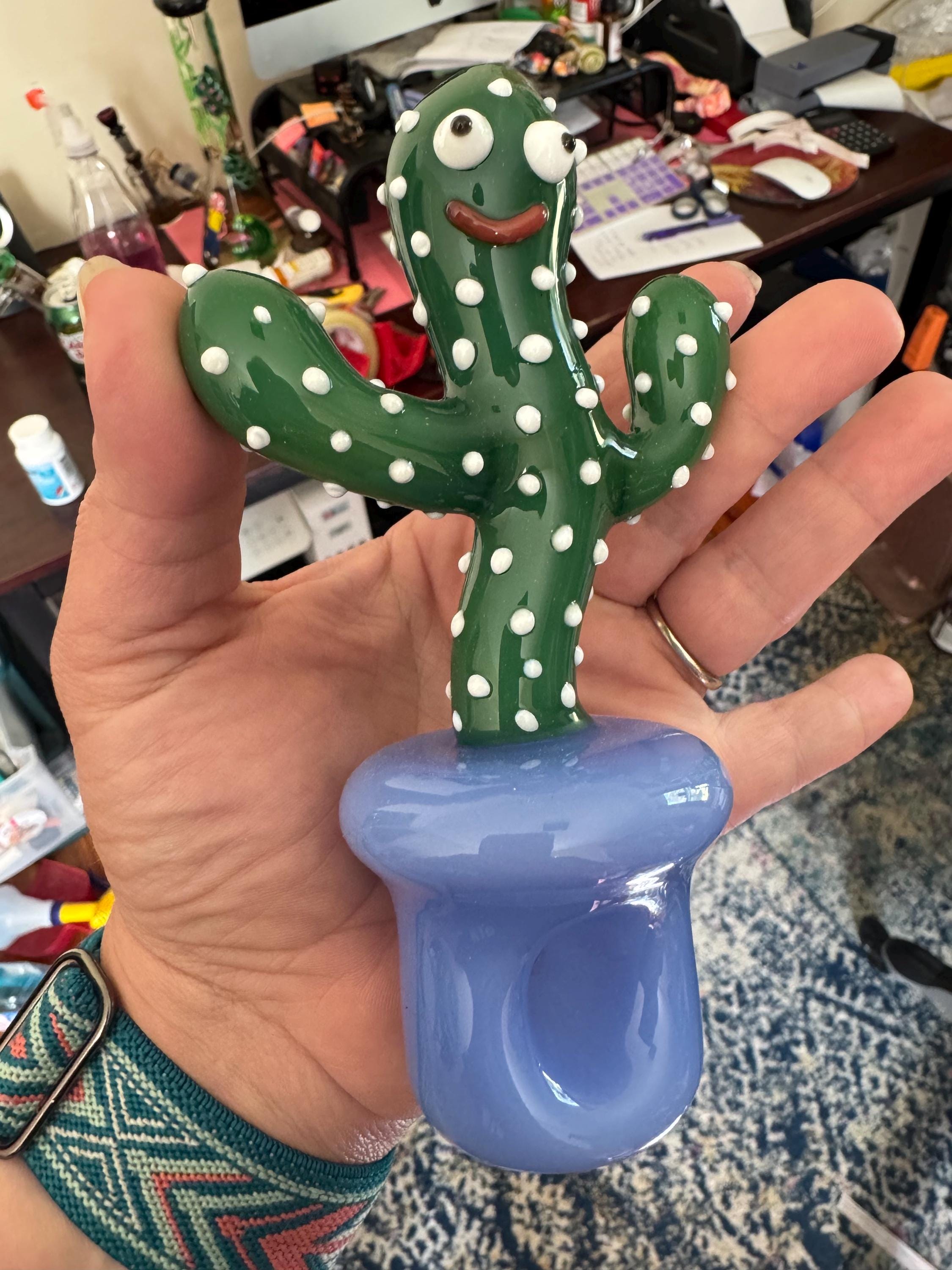 Pipe Cheese Smiley Cactus Pipe Glass Hand Pipe Cute Pipe - Etsy