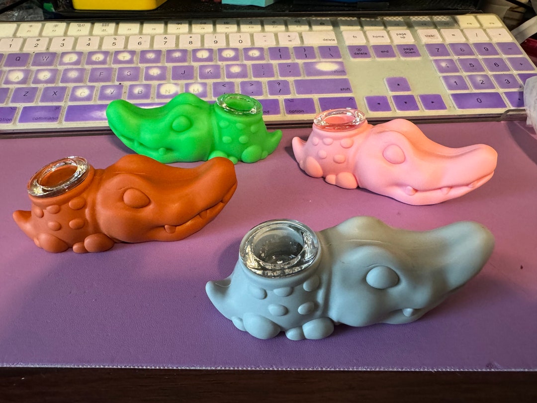 Pipe Silicone Alligator Pipe Bowl Glass Insert Pipe Cute Pipe - Etsy