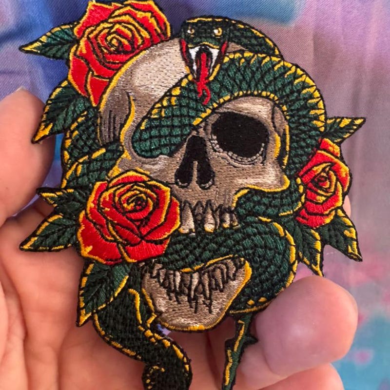 Skull Snake Back Patch - Etsy