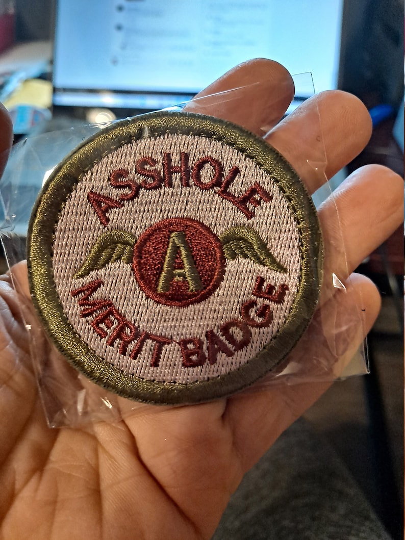 Asshole Merit Badge Hook and Loop Patch Funny Morale - Etsy