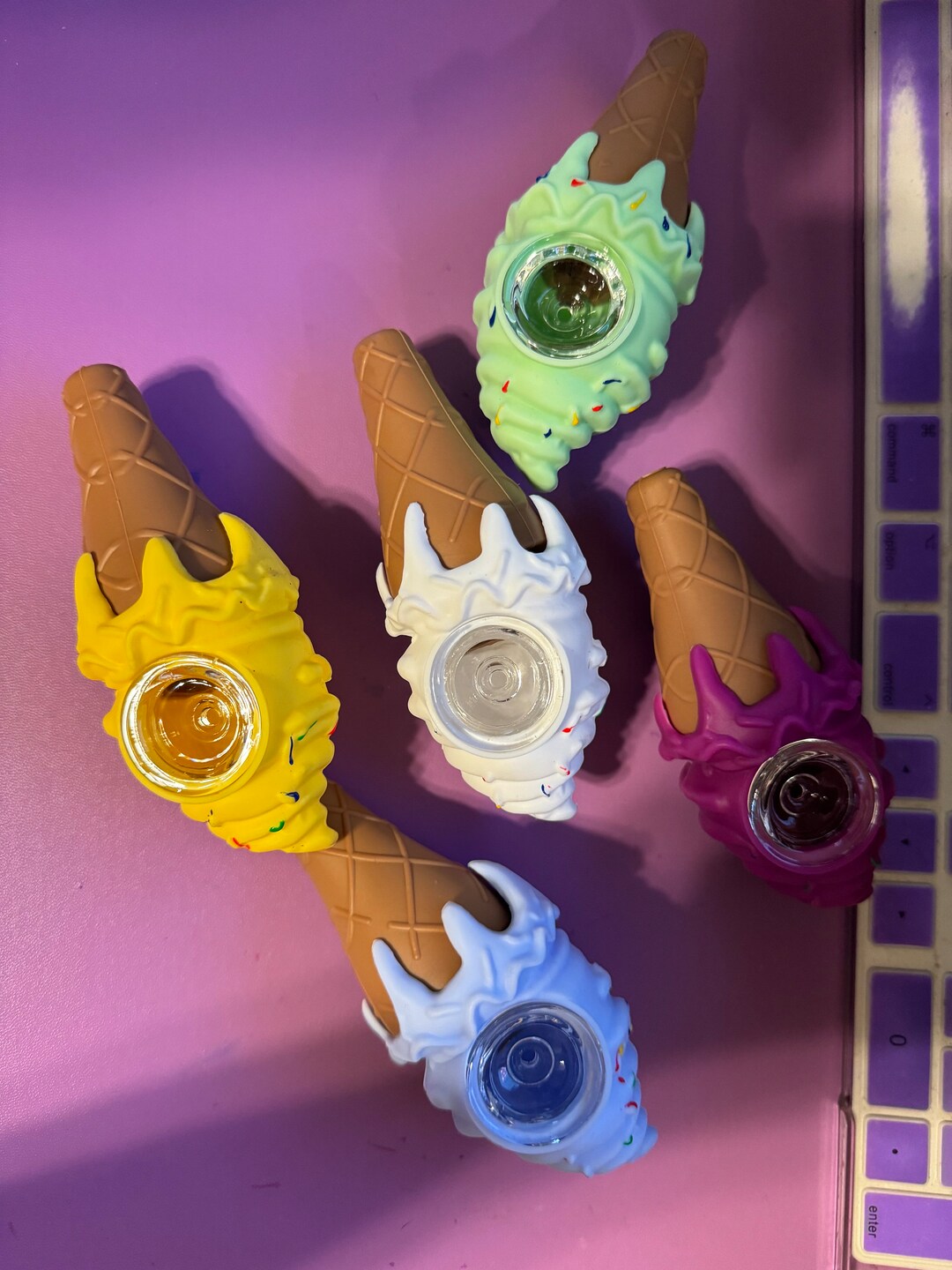 Pipe Silicone Pipe Bowl Glass Insert Pipe Ice Cream - Etsy