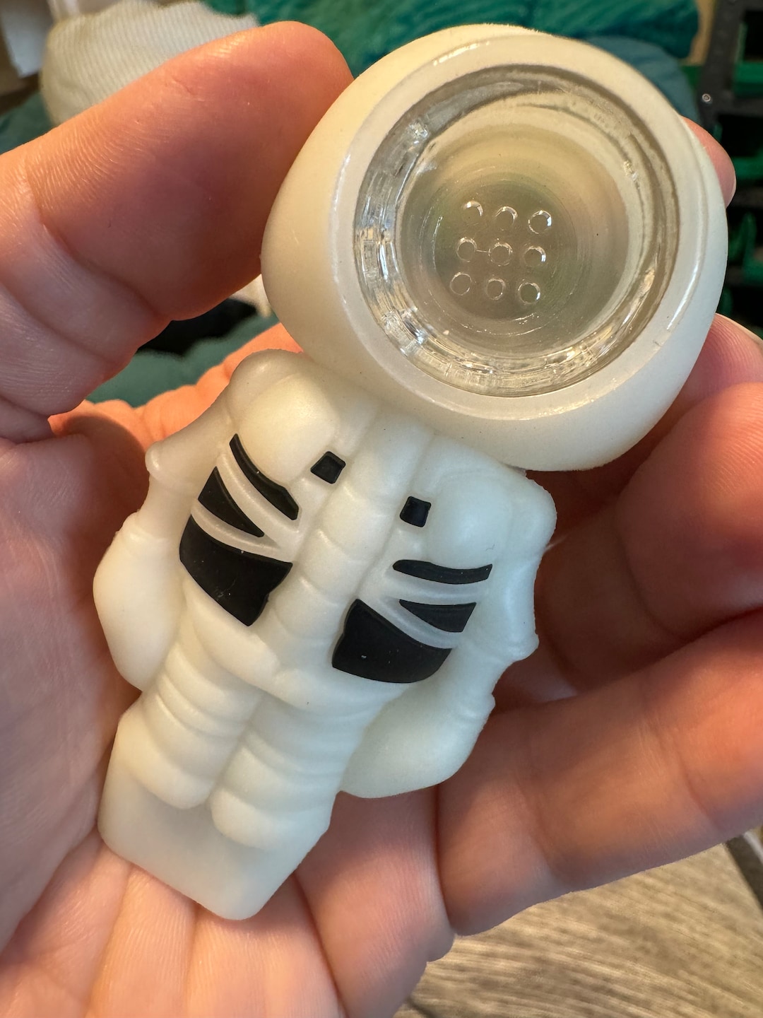 Pipe Skeleton Silicone Pipe Bowl Glass Insert Glow in the Dark - Etsy