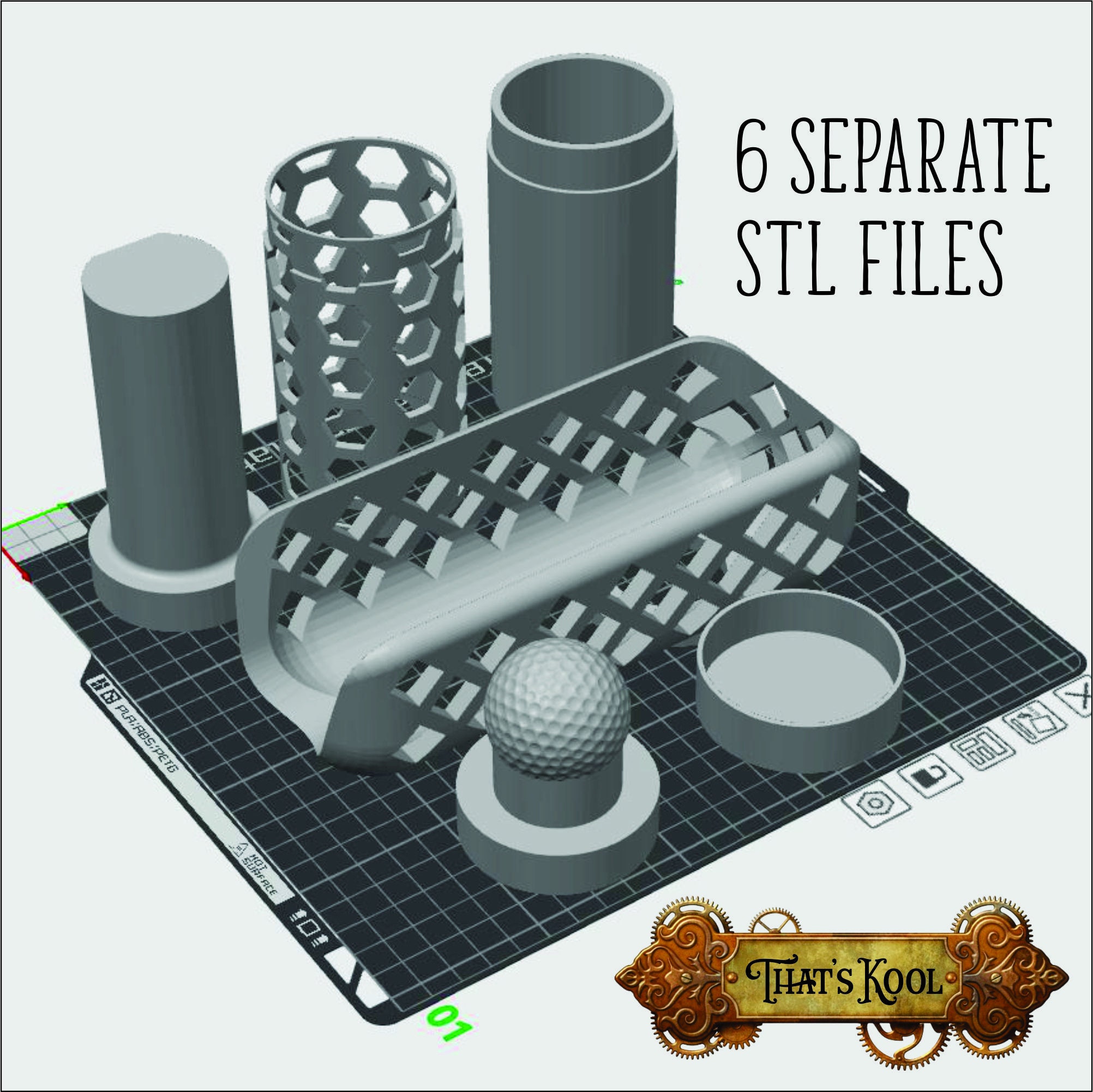 Golf Cart Hot Dog Hotdog Holder 3D Print STL Files With Multiple ...