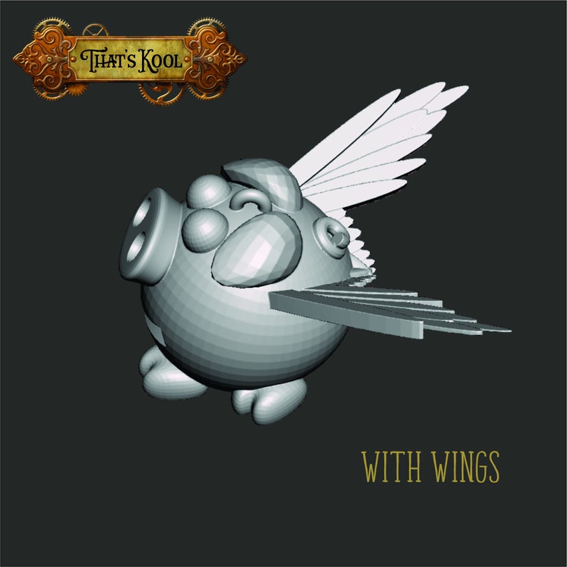 When Pigs Fly Parachute Toy 3D Print STL. File - Stl File - 3D Printing ...