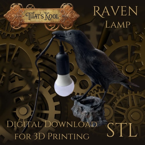 The Raven - Gothic Raven Black Bird Lamp STL. File - Stl File - 3D ...