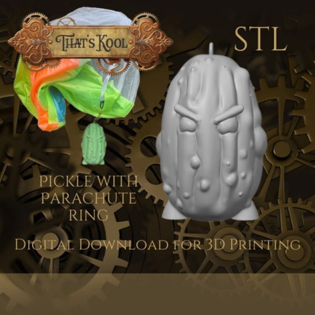 Pickle Parachute Toy 3D Print STL. File - Stl File - 3D Printing File ...