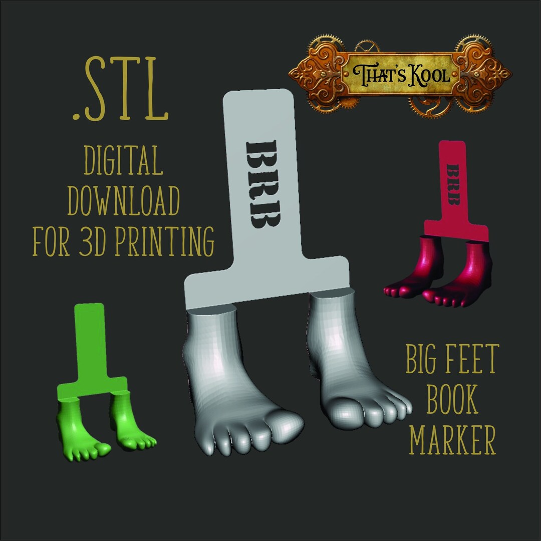 Big Foot Bookmark 3D Print STL. File - Stl File - 3D Printing File - 3D ...