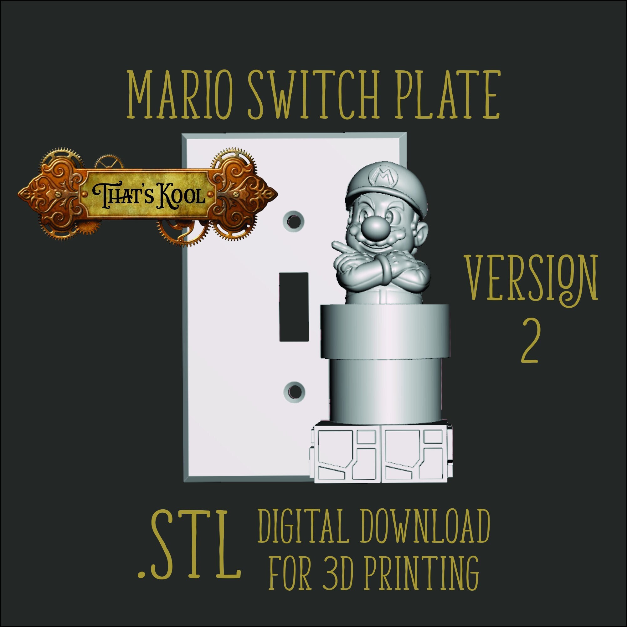 Mario Light Switch Room Plate Cover Version 2, 3D Print STL. File - Stl ...