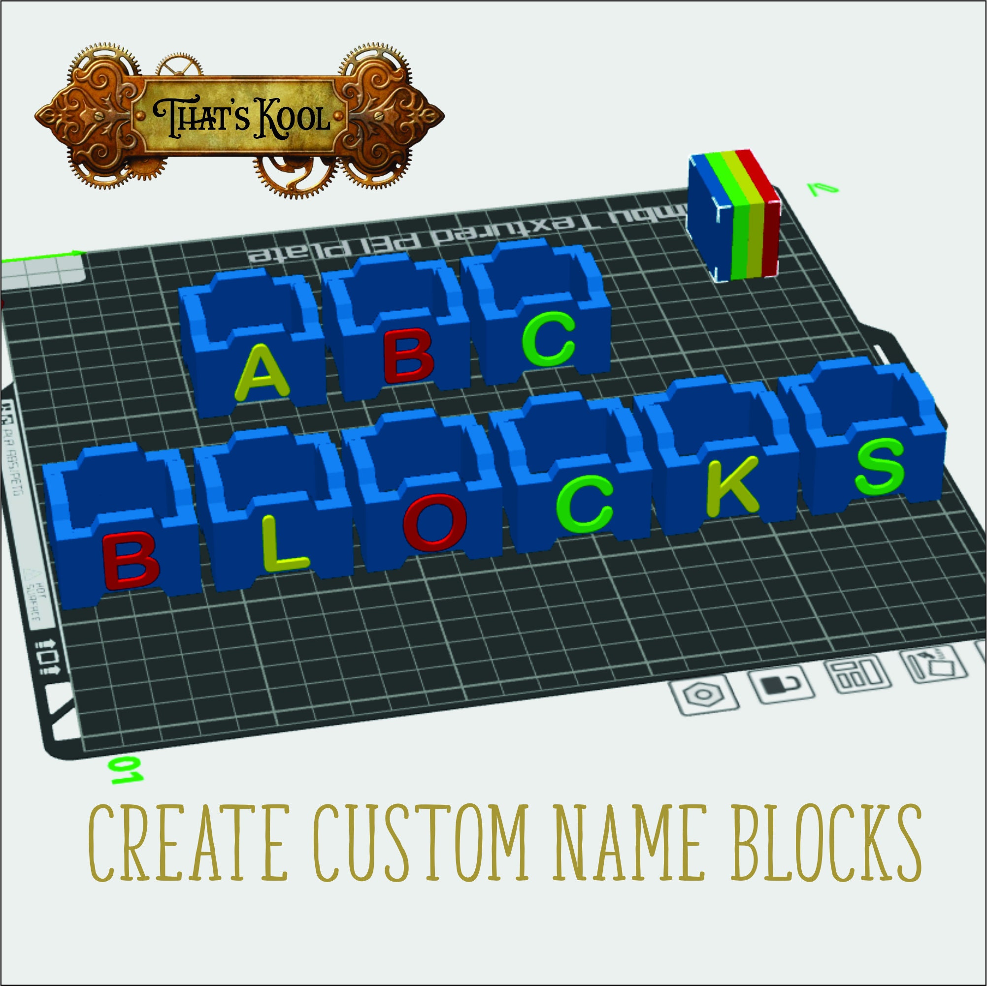 Alphabet Building Blocks 3D Print STL. File - Stl File - 3D Printing ...