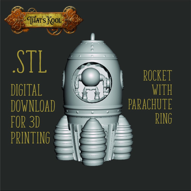 Rocket Parachute Toy 3D Print STL. File Stl File 3D Printing File 3D ...
