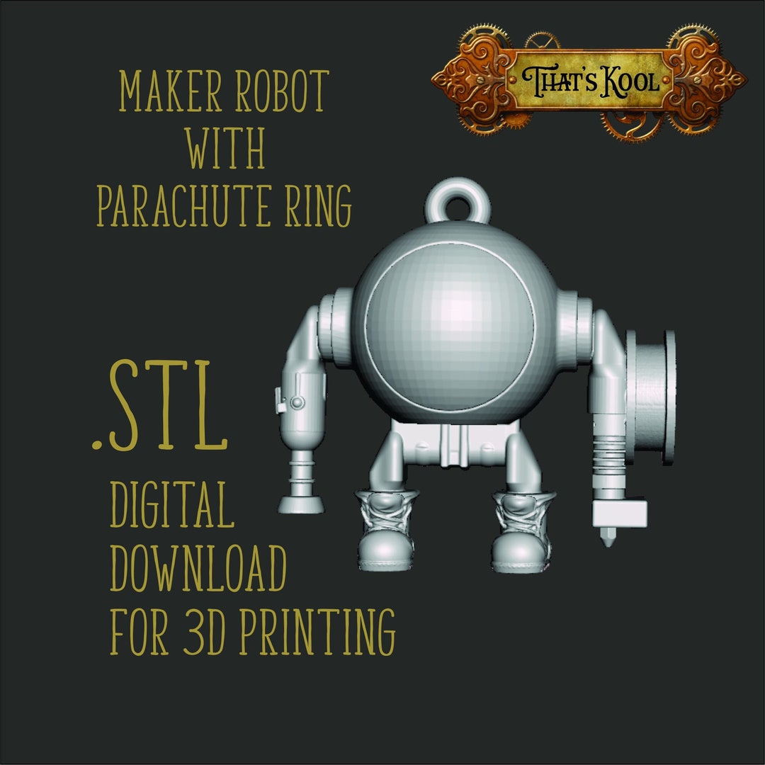 Robot Parachute 3D Print STL. File - Stl File - 3D Printing File - 3D ...