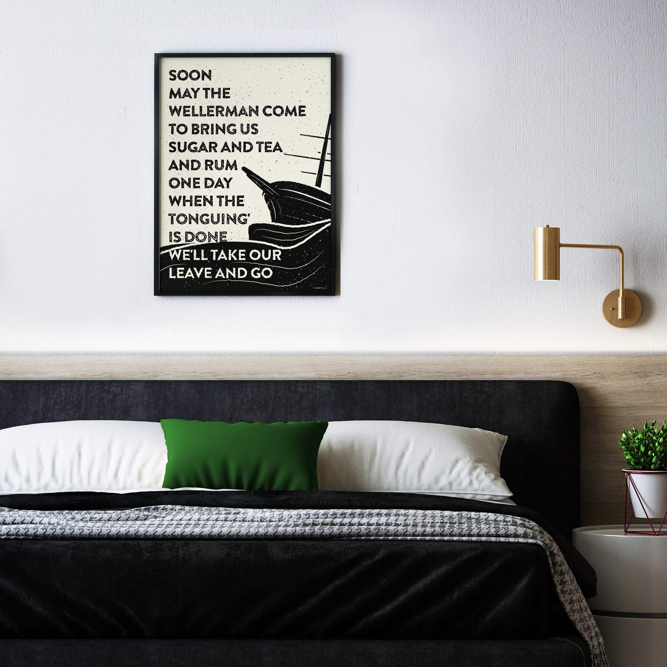 The Wellerman Nautical Quote Art Print - Sea Shanty Wall Decor ...