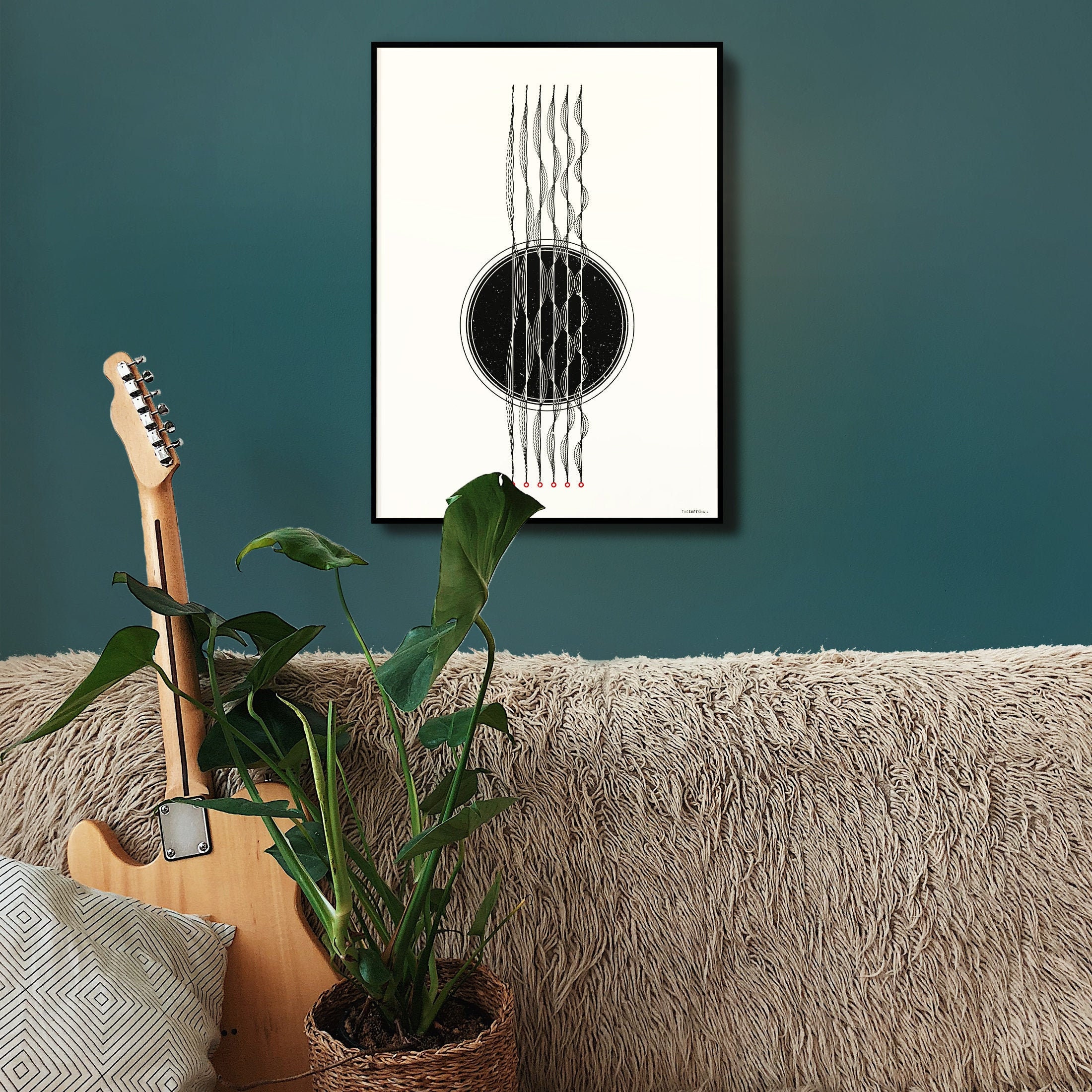Abstract Guitar Wall Art Acoustic Guitar Artwork - Etsy UK