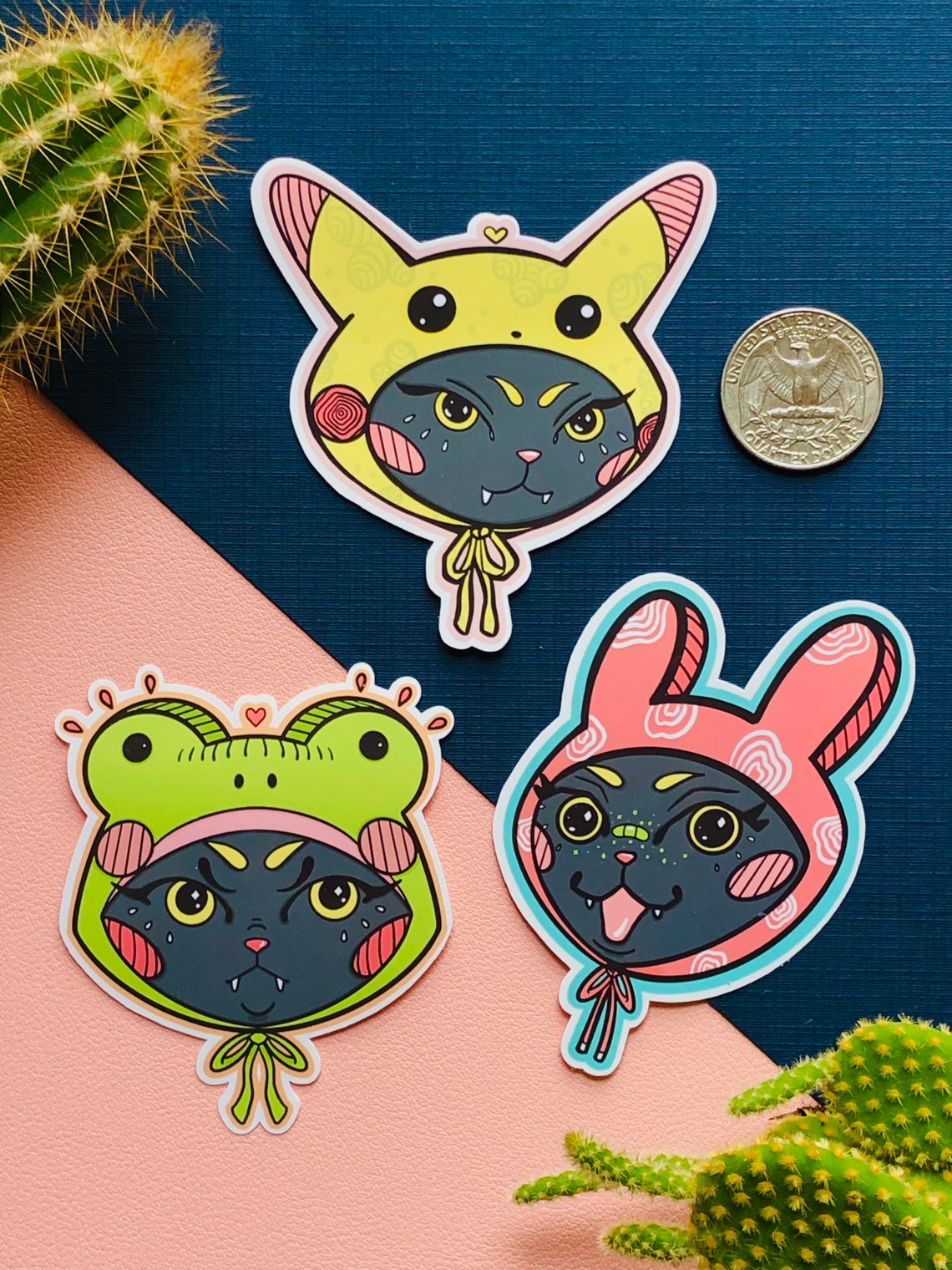 Black Cat mochi the Cat Waterproof Glossy - Etsy