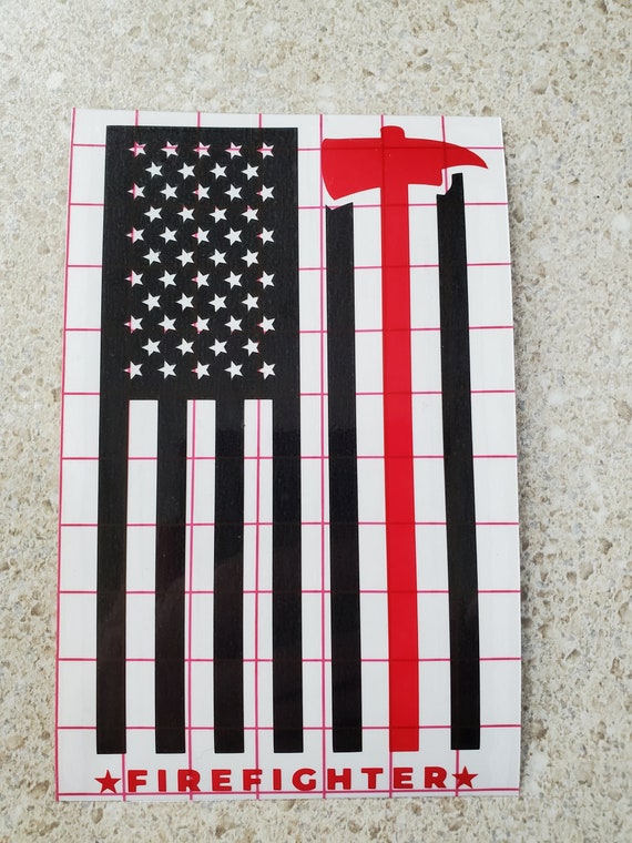 Firefighter Flag Decal - Etsy