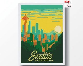 Seattle Cross Stitch | Etsy