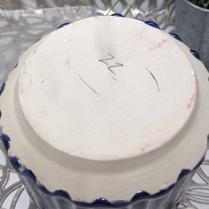 Hand Thrown 22 Oz Fluted Porcelain Cone Mug in Dark Copper Blue and Red ...