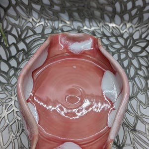 Hand Thrown Double Sided Double Spoon Rest in Lovely Coral and White, 5 ...