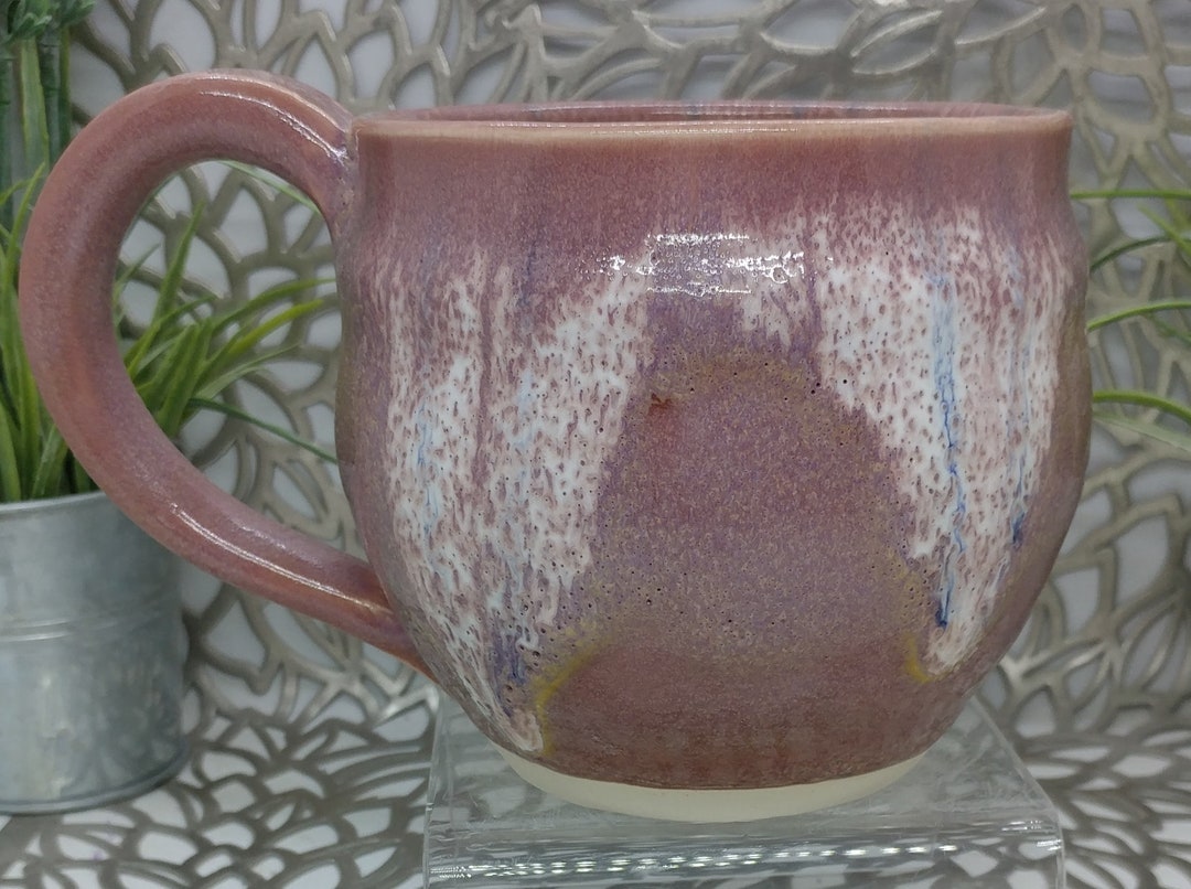 Hand Thrown 22 Oz Porcelain Soup Mug in Lavender Mist and White With ...