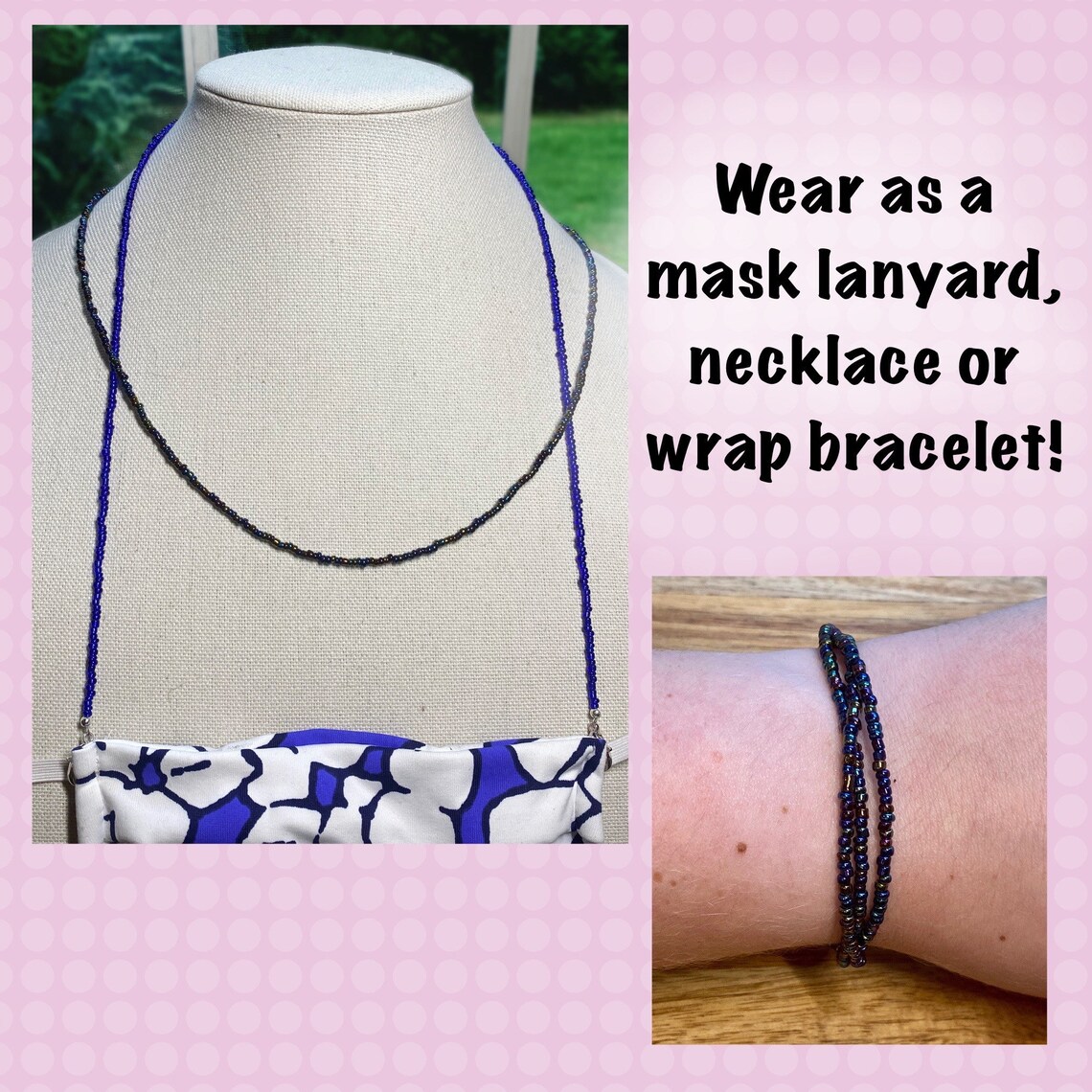 NEW COLORS Beaded Mask Holder Mask Chain Bead Mask Lanyard | Etsy
