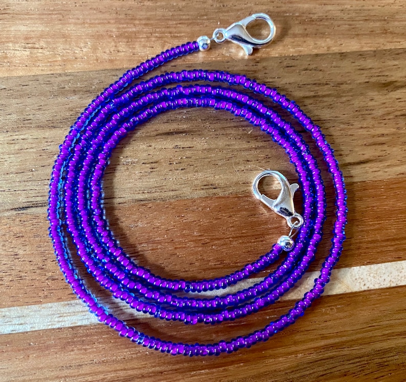 NEW COLOR! Beaded Mask Holder, Mask Chain, Bead Mask Lanyard, Adult ...