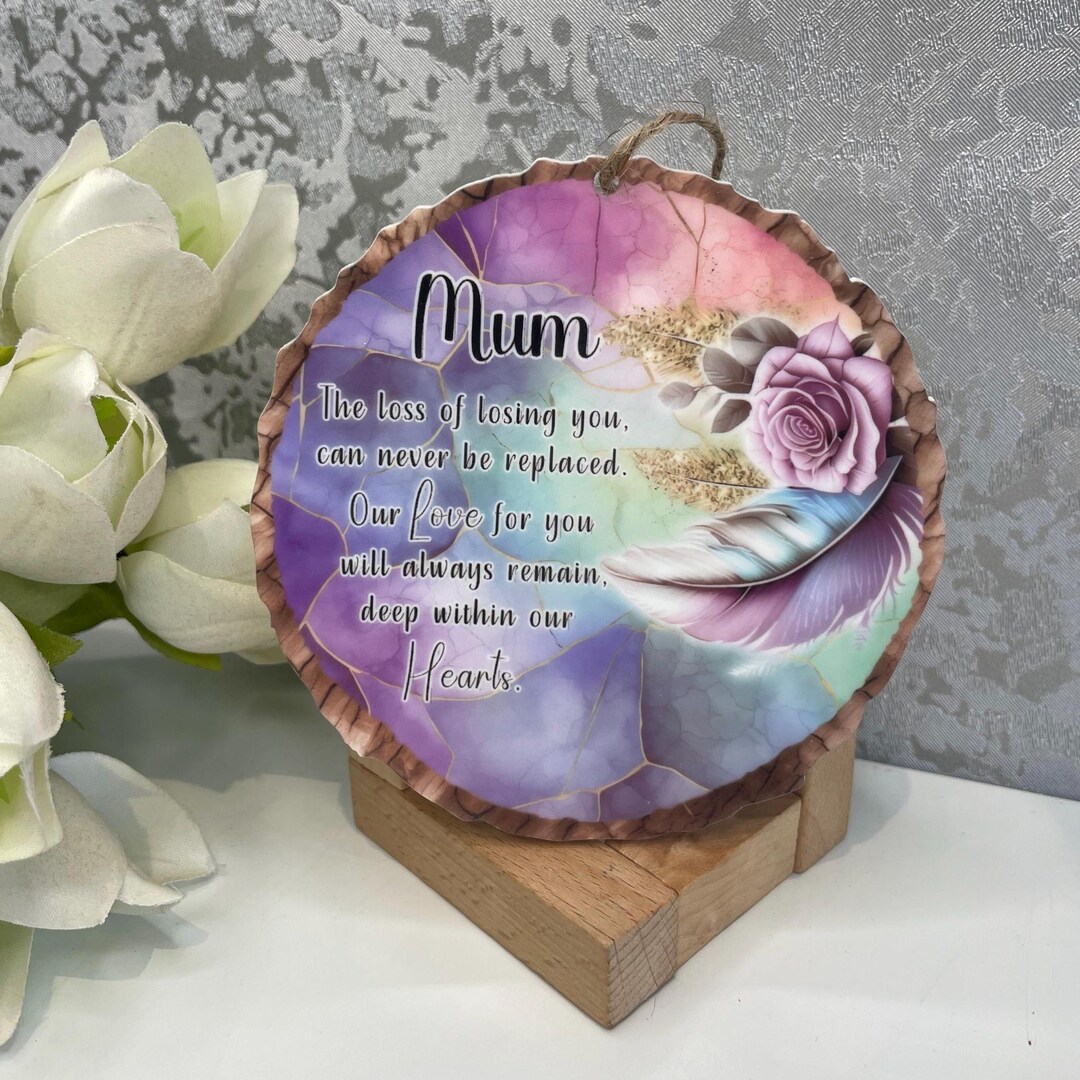 Feather Memorial Poem| Memorial Feather Log Slice| Feather Memorial ...