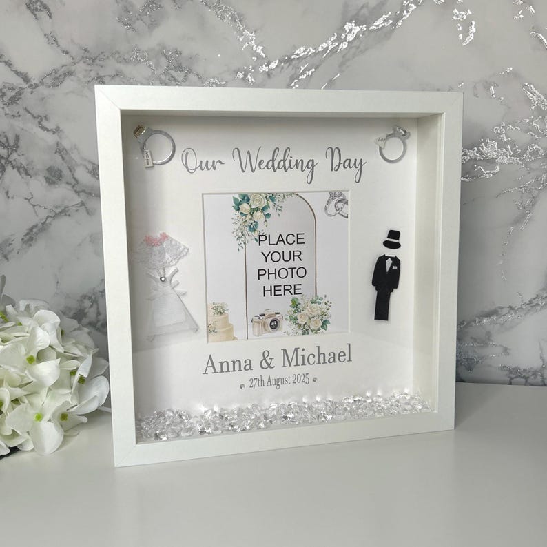 Personalized Wedding Photo Frame: 3D Box Frame, Newlywed Gift - Etsy