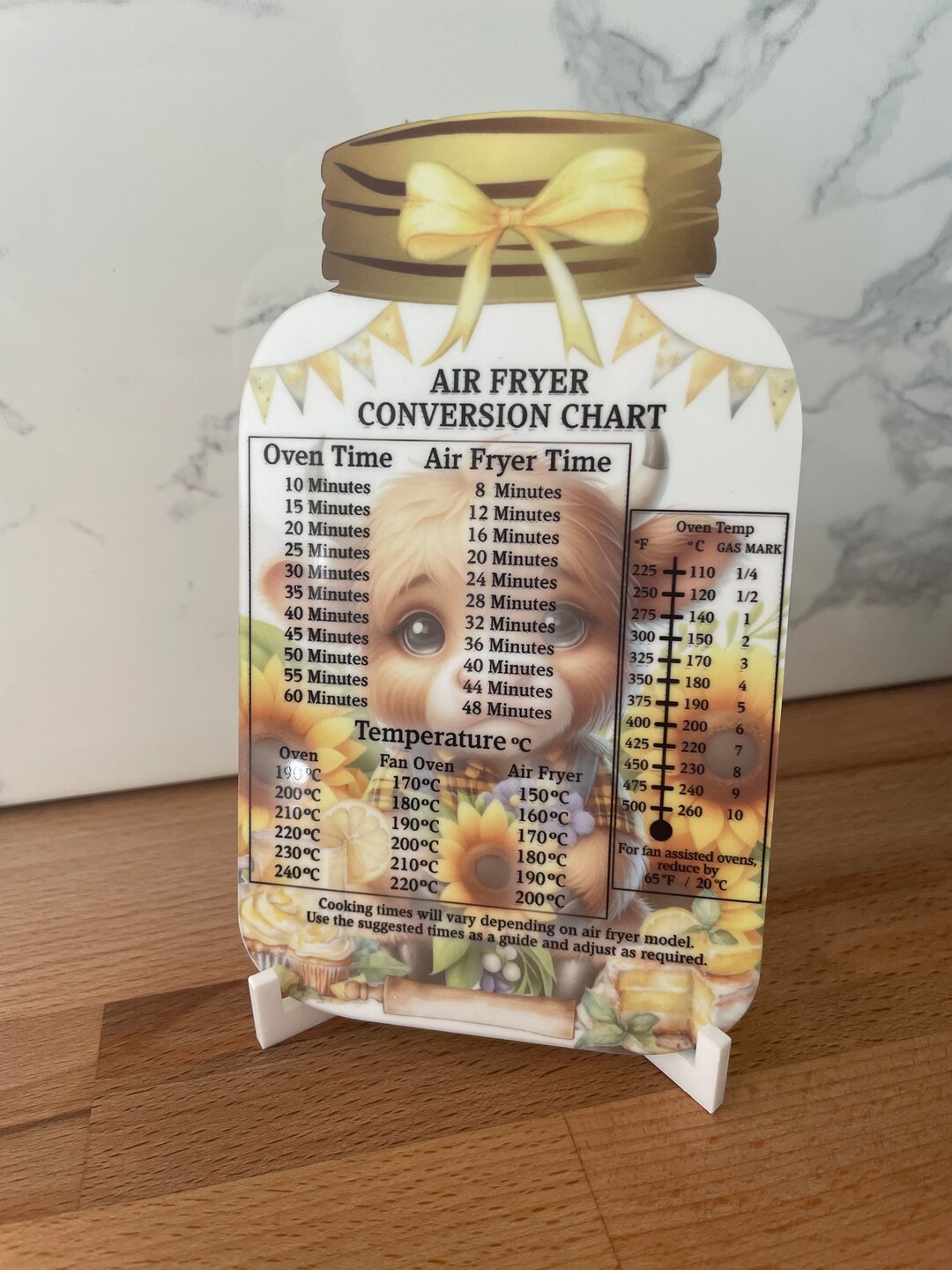 Air Fryer Conversion Chart| Air Fryer Plaque| Kitchen Conversion Chart ...