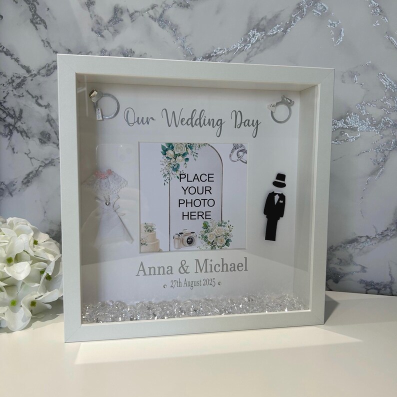 Personalized Wedding Photo Frame: 3D Box Frame, Newlywed Gift - Etsy