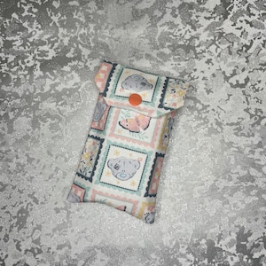 Cat Print Pocket Tissue Holder | Handmade Cotton Fabric Pouch | Handbag ...