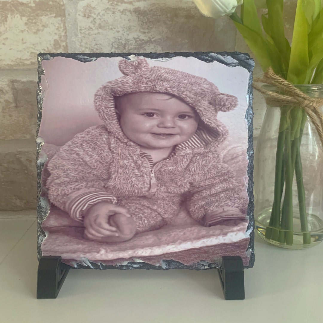 Personalised Photo Rock Slate Custom Gift Idea Photo Slate Personalised ...