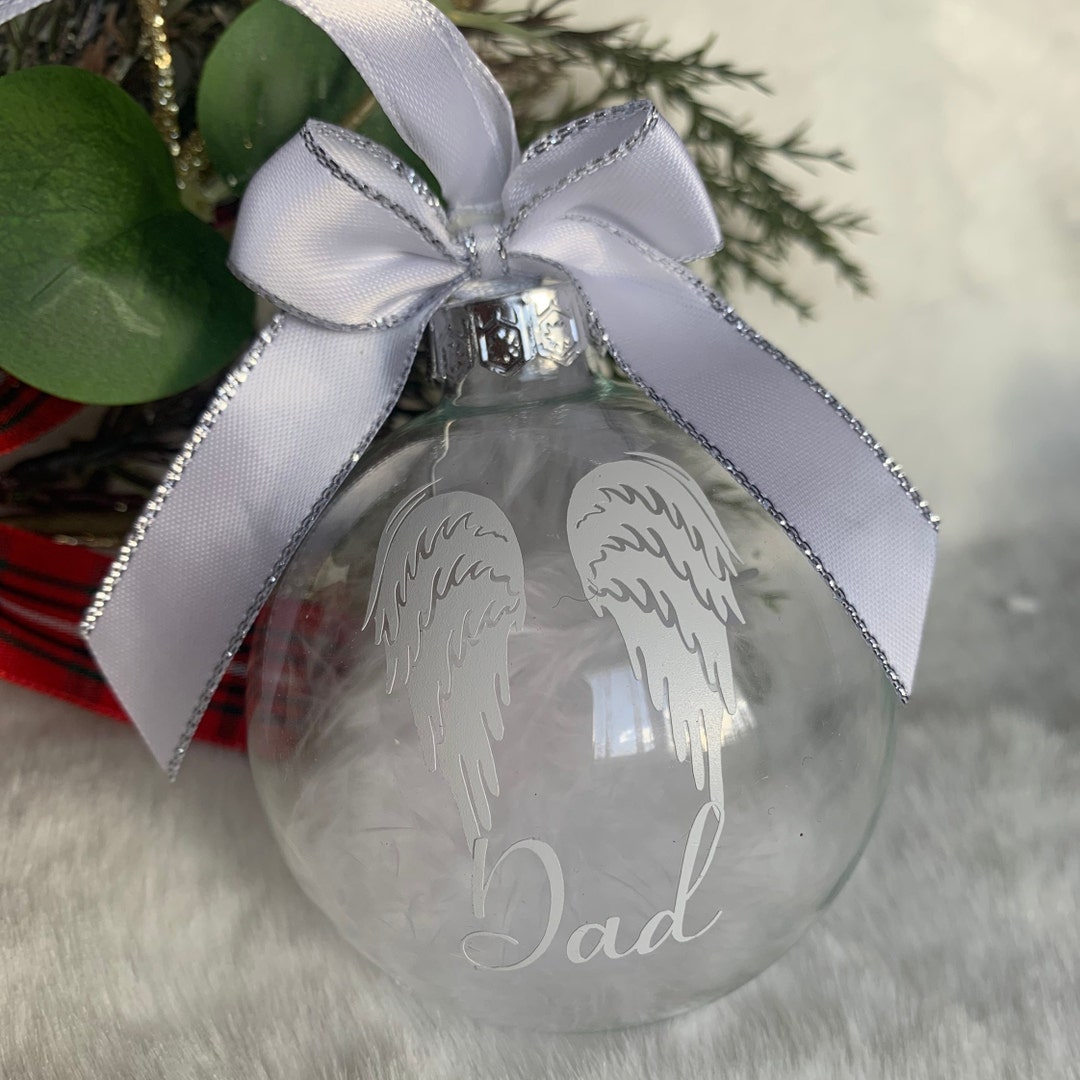 Personalised Memorial Bauble| Remembrance Angel Wings Bauble| Angel in ...