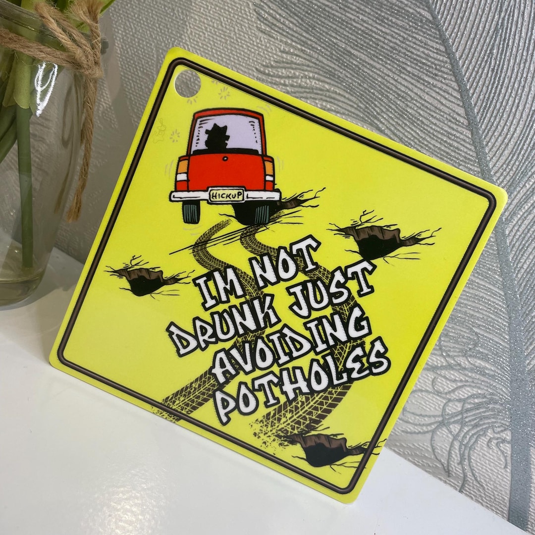 Funny Car Sign: Avoiding Potholes - Mobile Driver Humor - Etsy