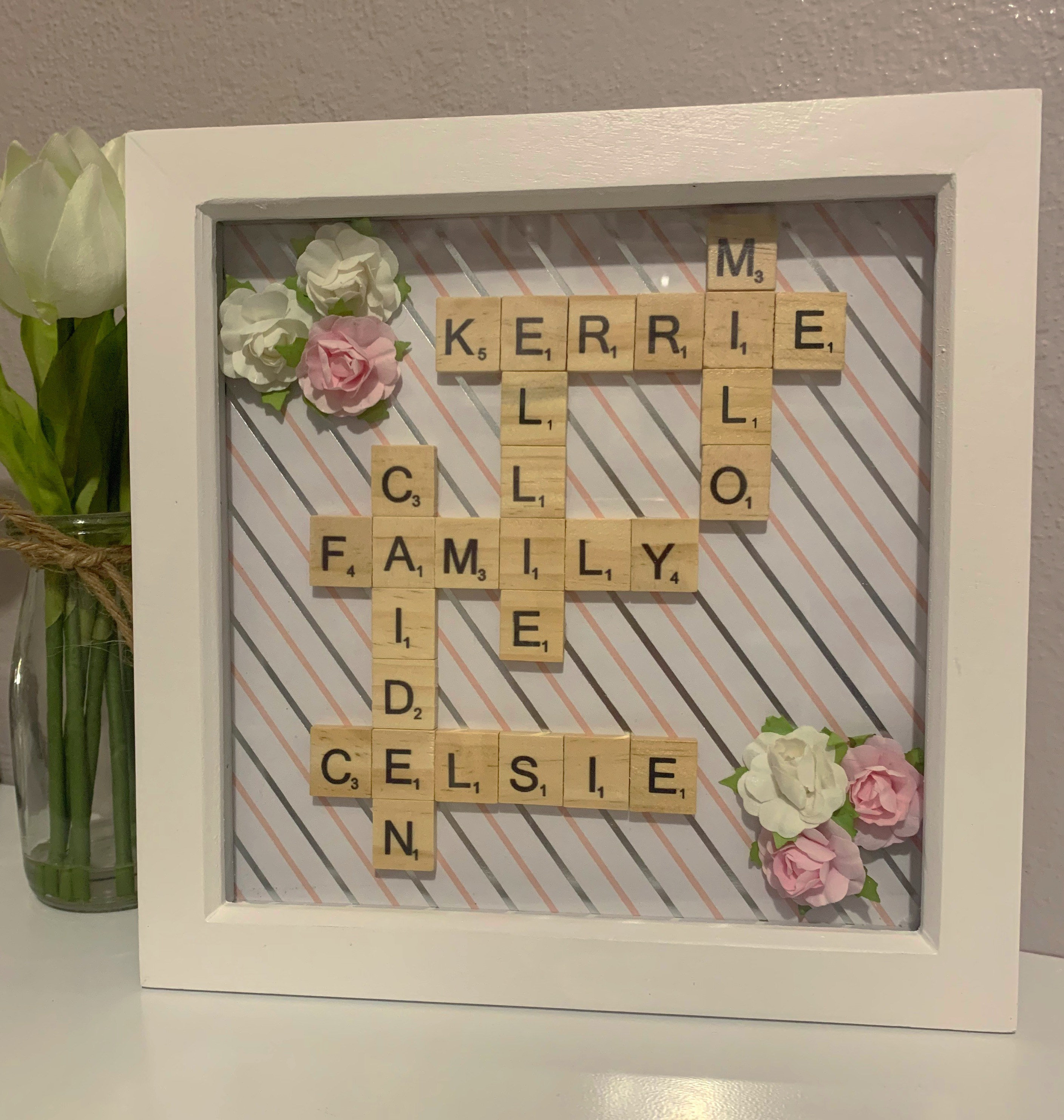 Personalised Scrabble Letter Family Frame Gift Family Frames | Etsy UK