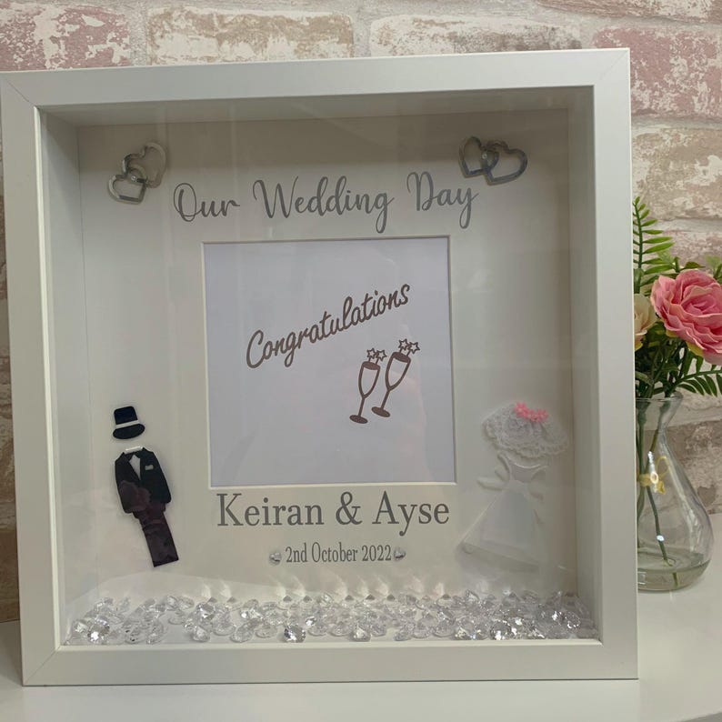 Personalized Wedding Photo Frame: 3D Box Frame, Newlywed Gift - Etsy