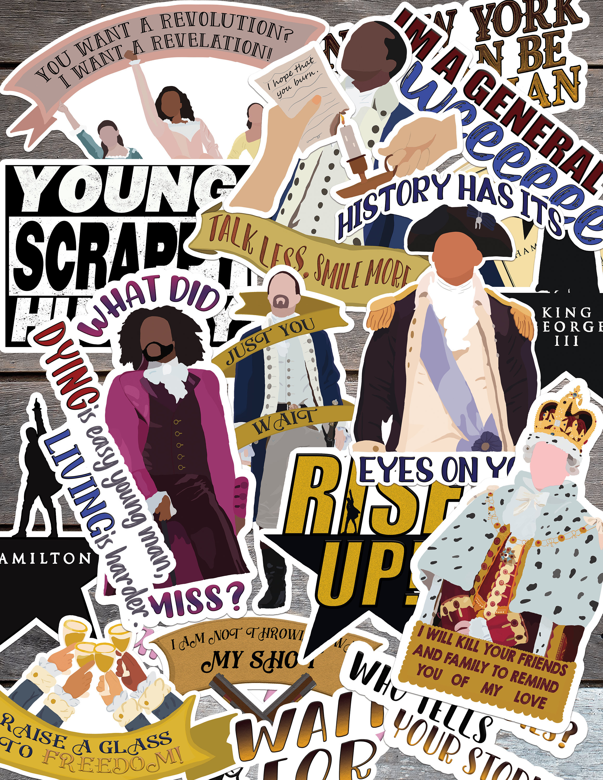 Hamilton Vinyl Sticker Set - Etsy