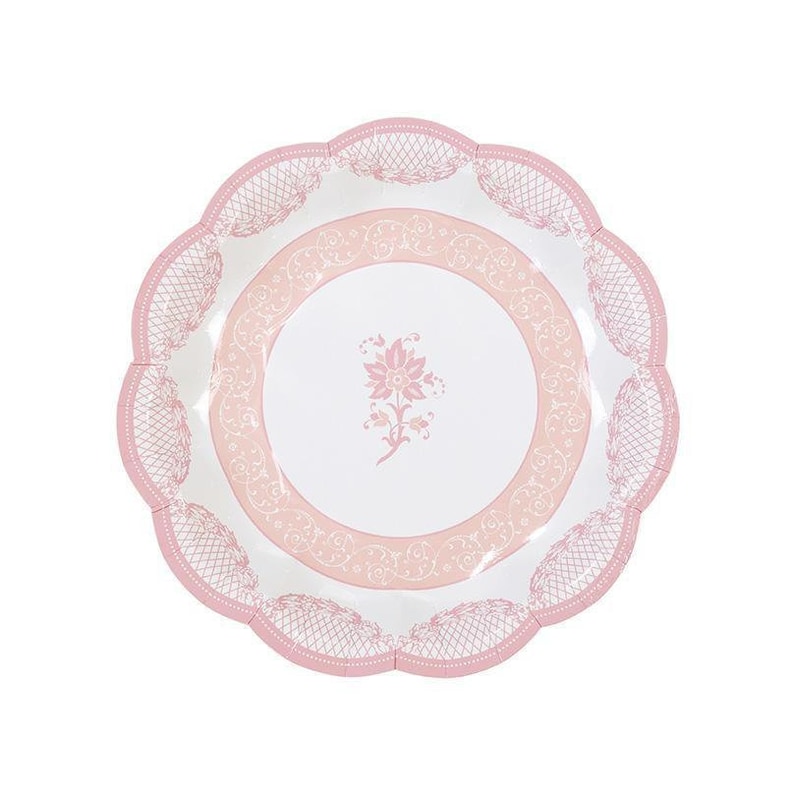 Pink Rose Pattern Plates - Etsy
