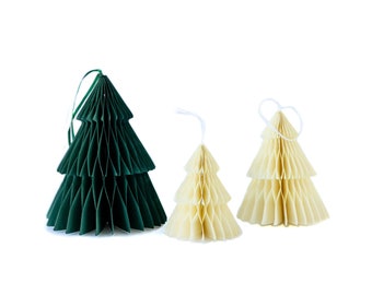 Botanical 3D Green/ Cream Trees/ Table Decor/ Christmas Tree Decor - Etsy