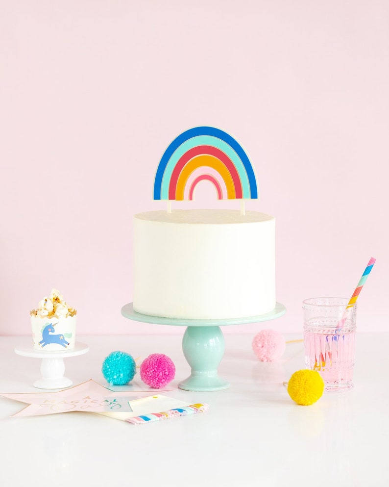 Rainbow Acrylic Cake Topper - Etsy