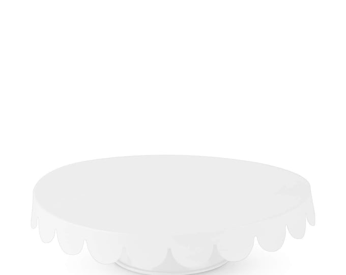 White Scallop Metal Cake Stand - Etsy