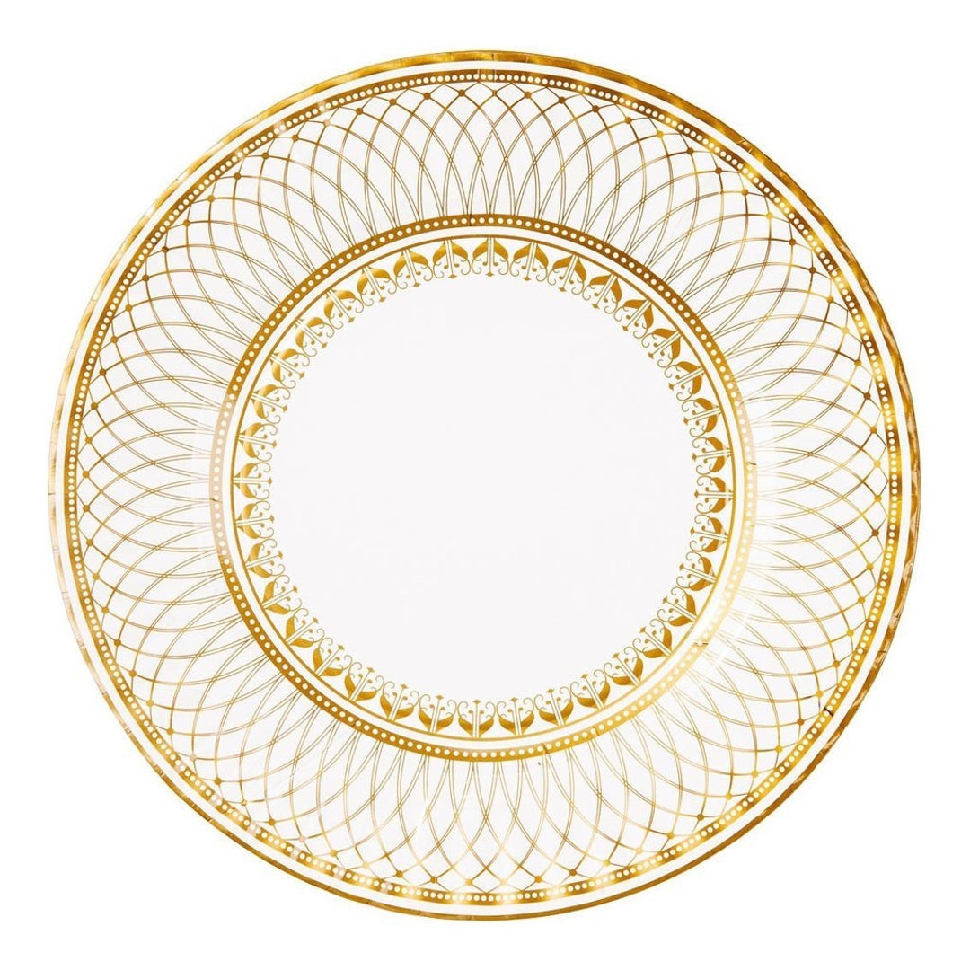 Party Porcelain Gold Large Plates - Etsy