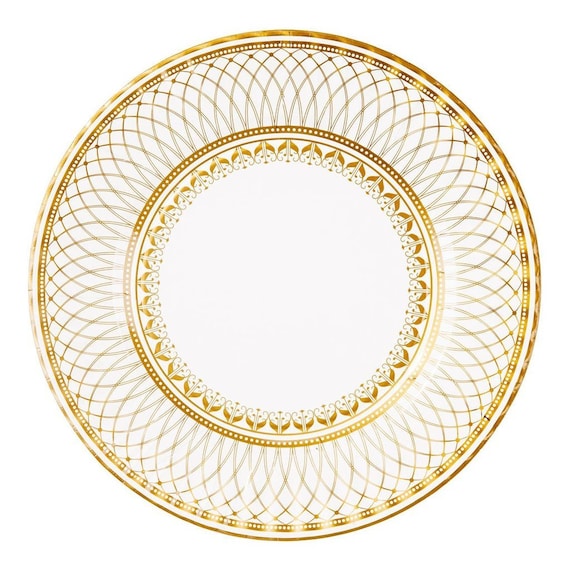 Party Porcelain Gold Large Plates - Etsy
