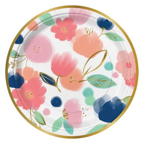 French Toile Floral Large Paper Plates Set - Etsy