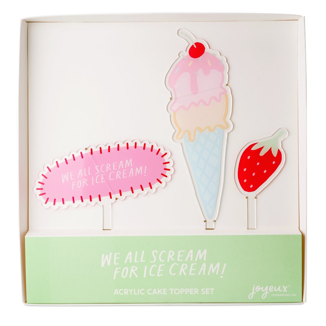 We All Scream for Ice Cream Cake Topper Set - Etsy