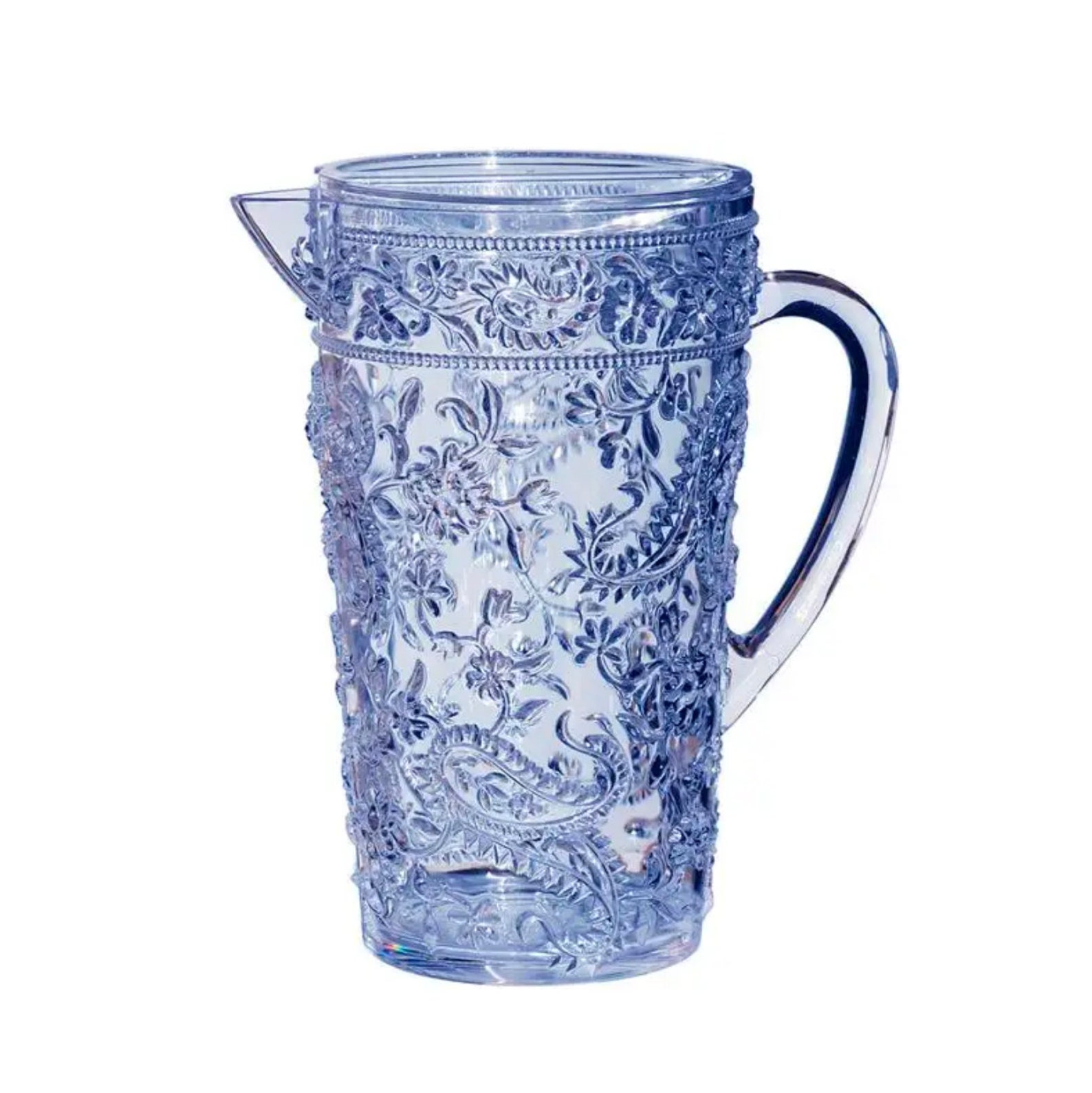 Blue Floral Pattern Pitcher - Etsy