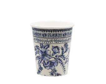 French Toile Floral Large Paper Plates Set | Etsy