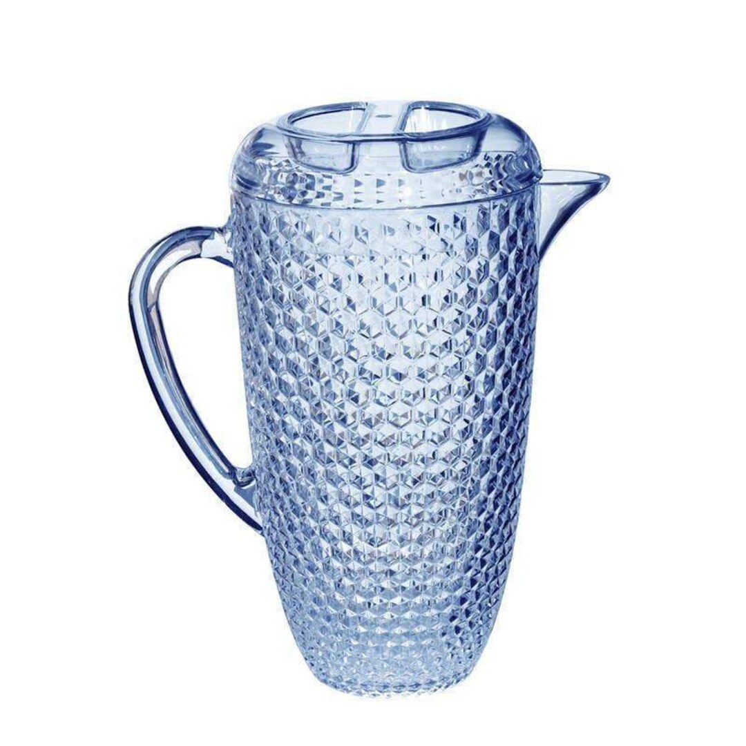 Blue Diamond Pattern Pitcher - Etsy