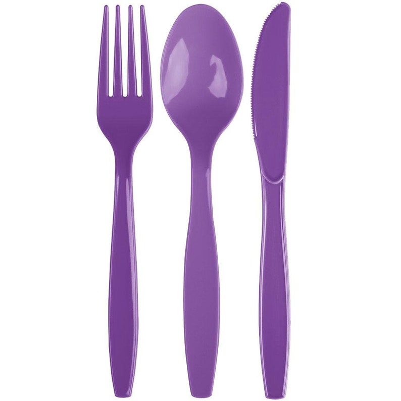 Purple Cutlery Set - Etsy
