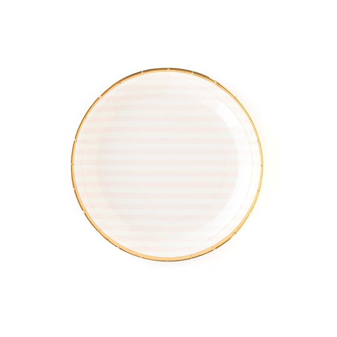 Pink Striped Plates - Etsy