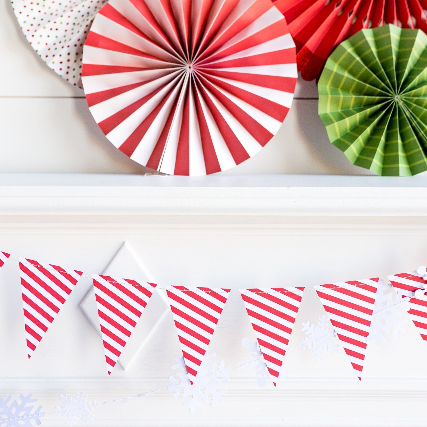 Candy Stripe Pennant Banner - Etsy